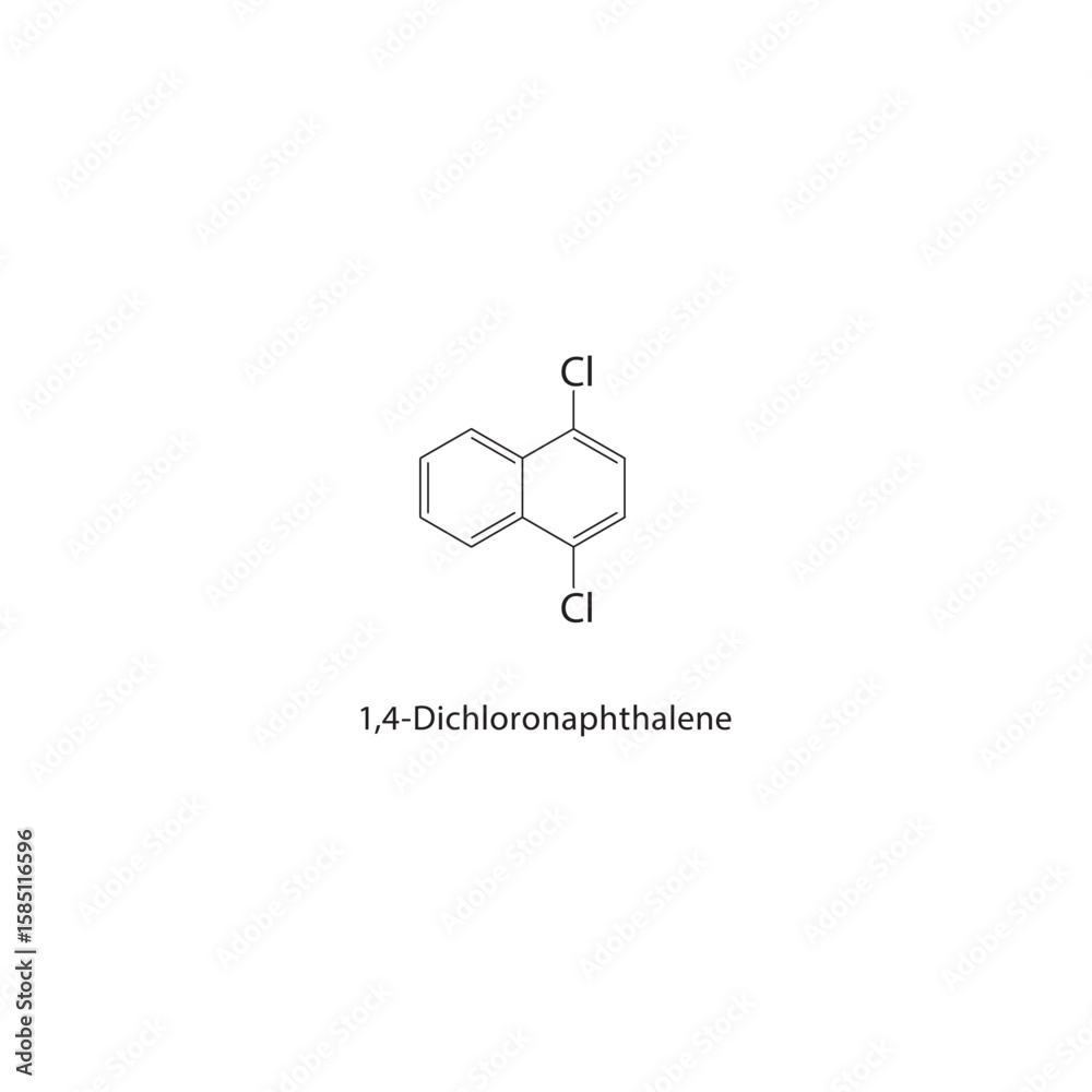 1,4-Dichloronaphthalene skeletal structure. halogen naphthalene ...