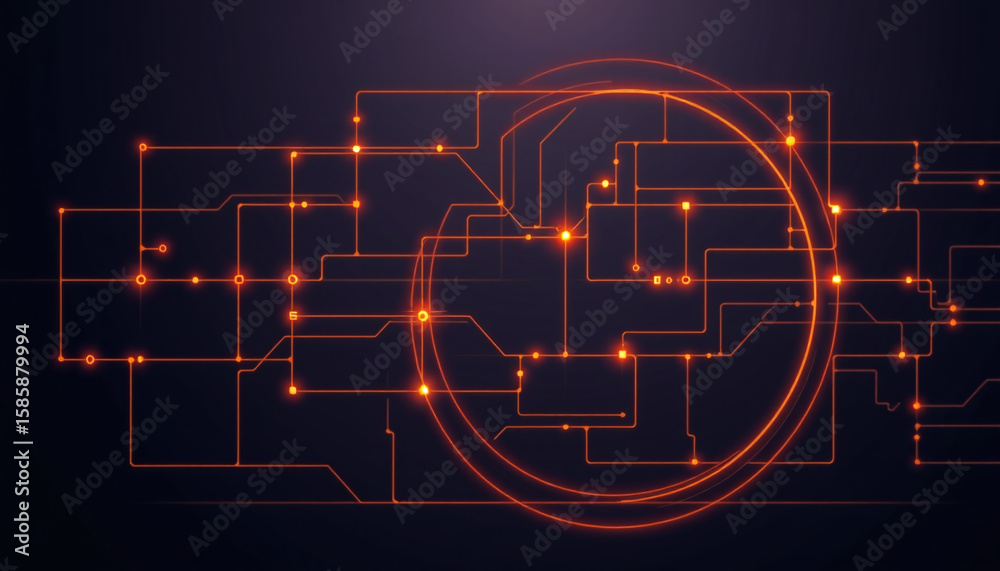 Quantum Algorithm Visualization – Flowchart Vector with Blue-Orange ...