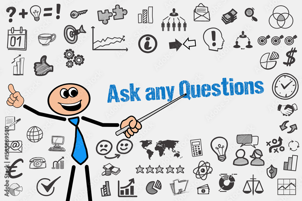 Ask any Questions Stock Illustration | Adobe Stock