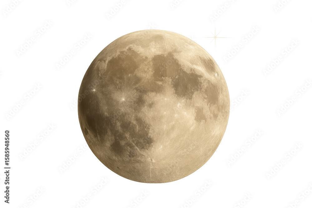 Full moon shining bright with transparent background Stock Photo ...