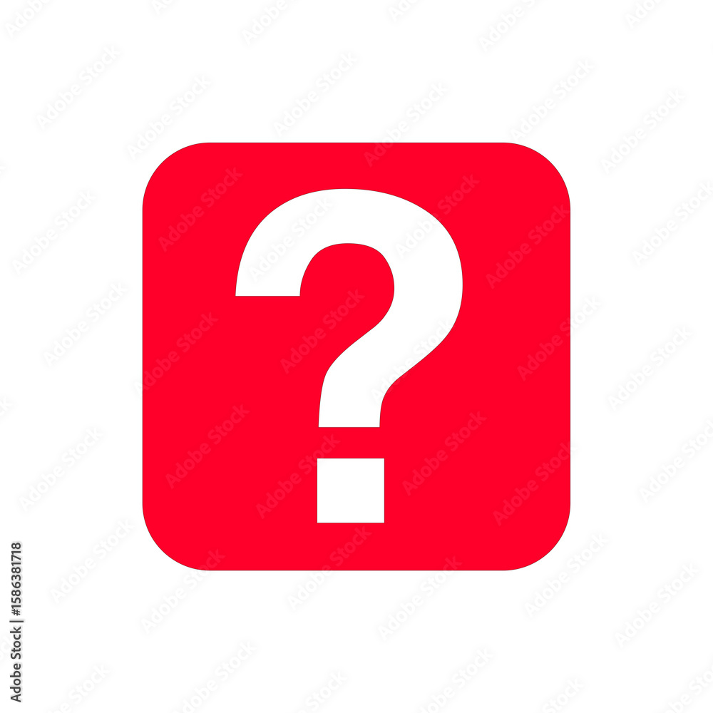 Red Question Mark Icon on Transparent Background for FAQ Section or ...