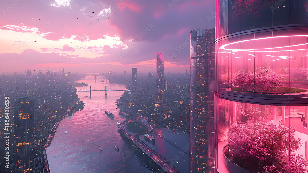 Vertical Farming Towers: Glass towers with AI-optimized hydroponic ...