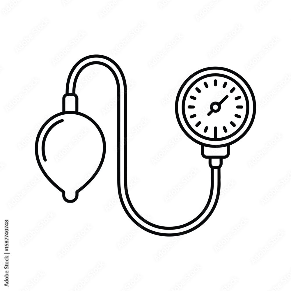 Sphygmomanometer line icon medical equipment for measuring blood ...