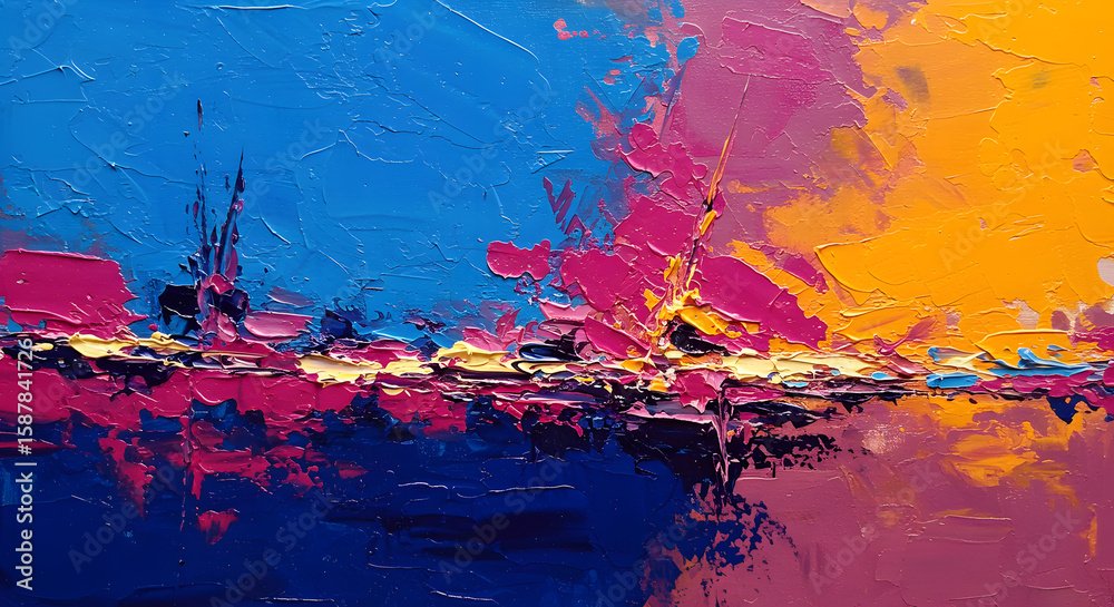 Ilustración de Stock abstract expressionism art acrylic painting as ...