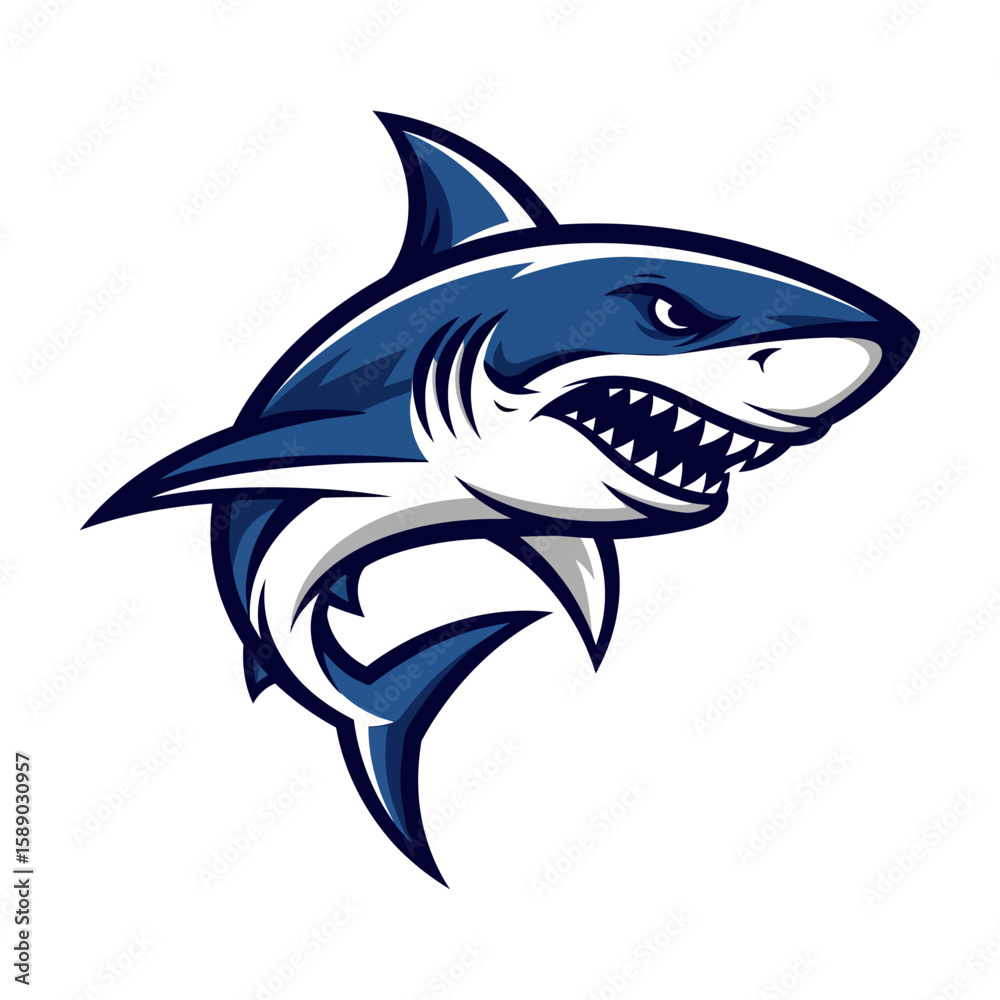 Shark Logo Vector, Bold and Dynamic Predator Emblem Design Stock Vector ...