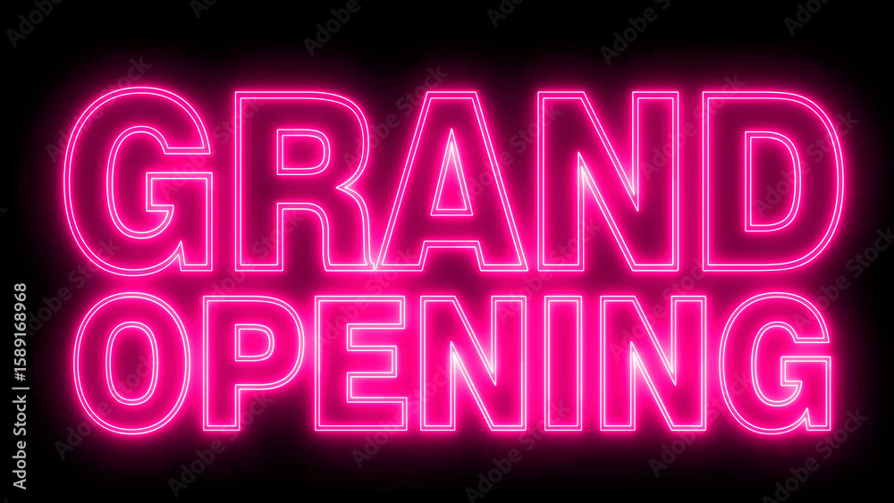 Grand Opening neon sign. Neon sign Grand Opening. Grand Opening letter ...