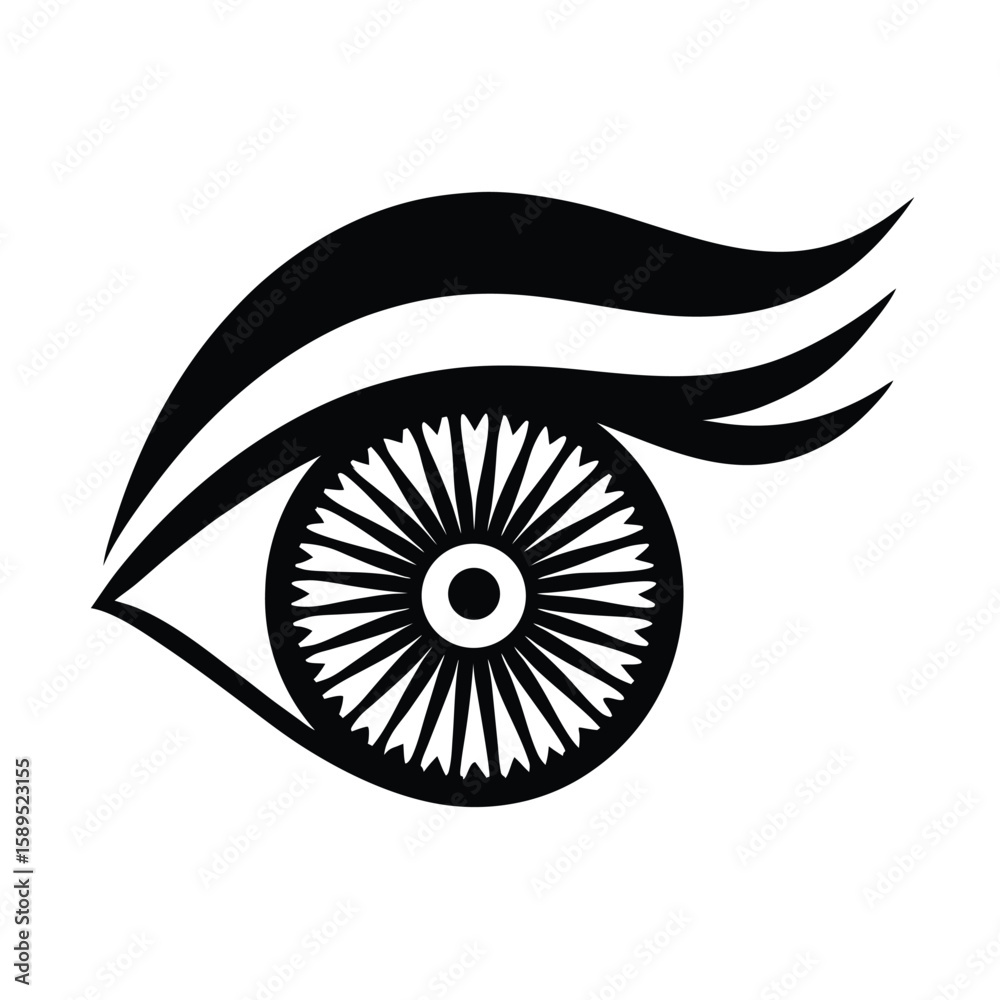 beautiful-female-eye-with-indian-flag-elements-and.eps Stock Vector ...