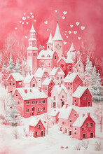 Pink Clock Tower In Winter Free Stock Photo - Public Domain Pictures
