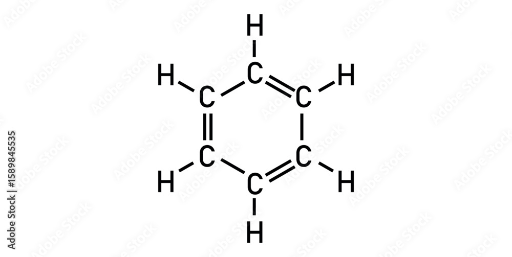 Vector de Stock Chemical Structure of Benzene. Skeletal Formula ...