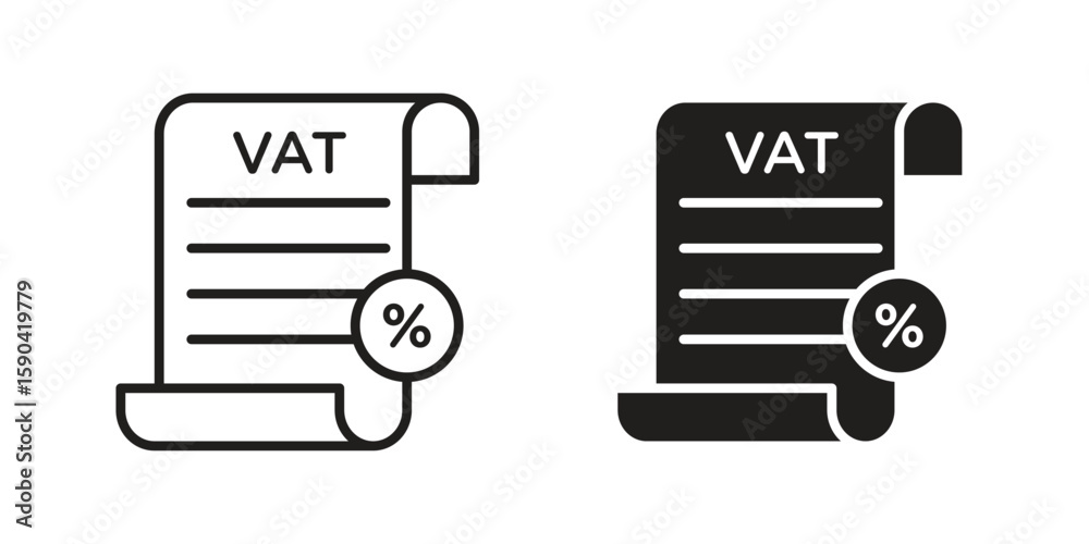 Value added tax VAT icon. vector flat and line symbols. Vector Graphics ...