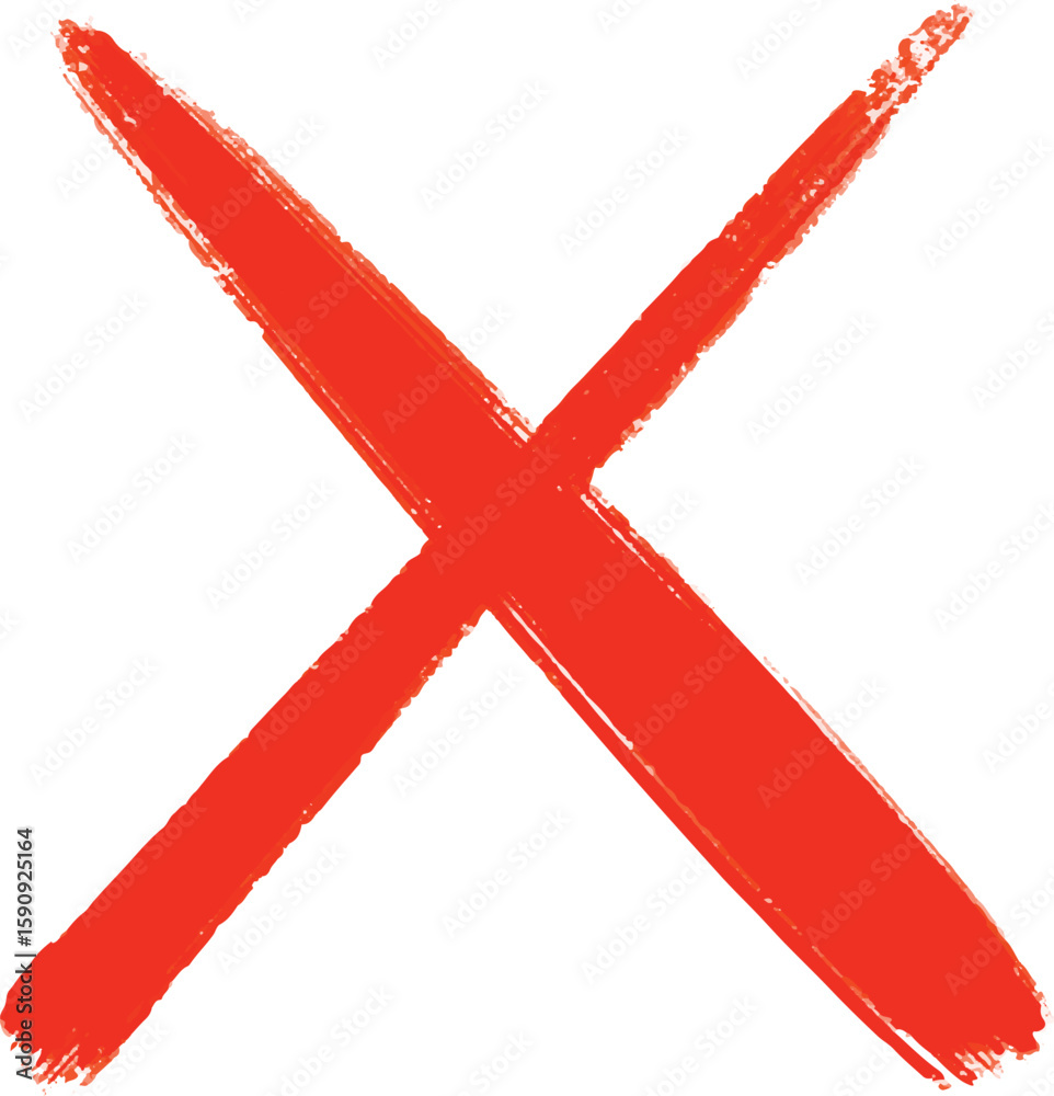 Red cross mark brush on transparent background. red x sign. Red cross ...