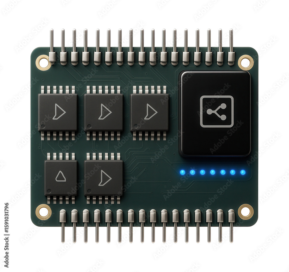 Control board with high-speed SPI interface and multiple ADC channels for data acquisition Stock ...