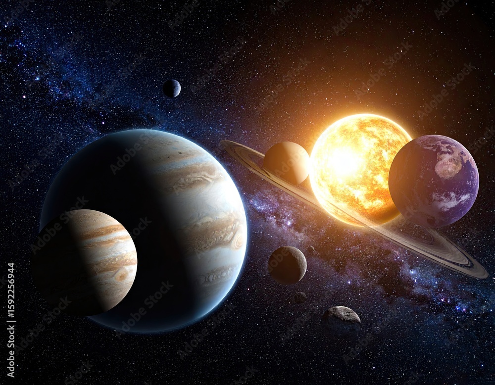 Solar system planets in space Stock Photo | Adobe Stock