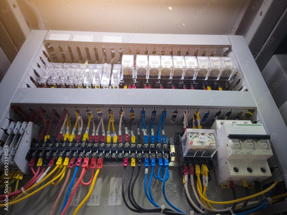 Electrical control panels with terminals connection and wire circuit ...