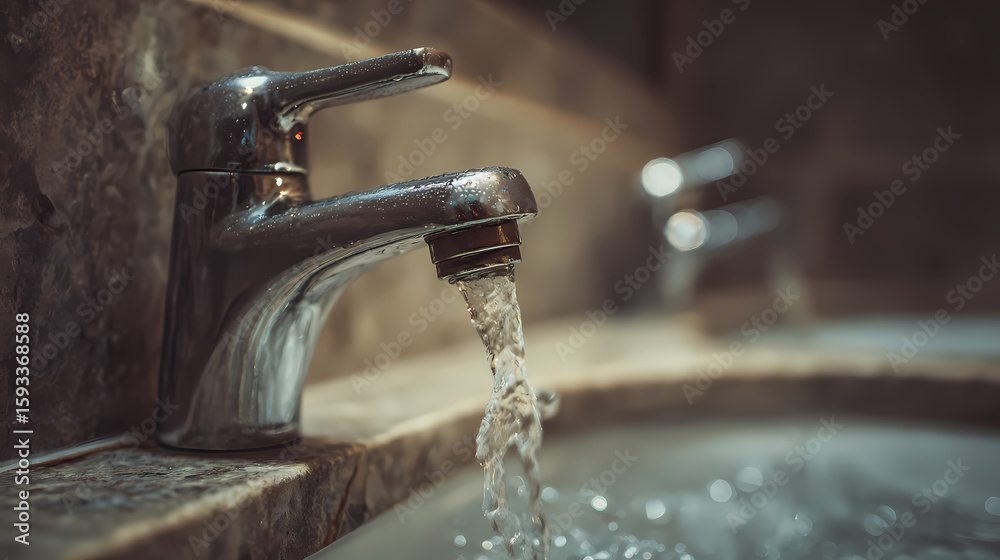 Water tap, faucet. running water in the bathroom, open tap, running ...
