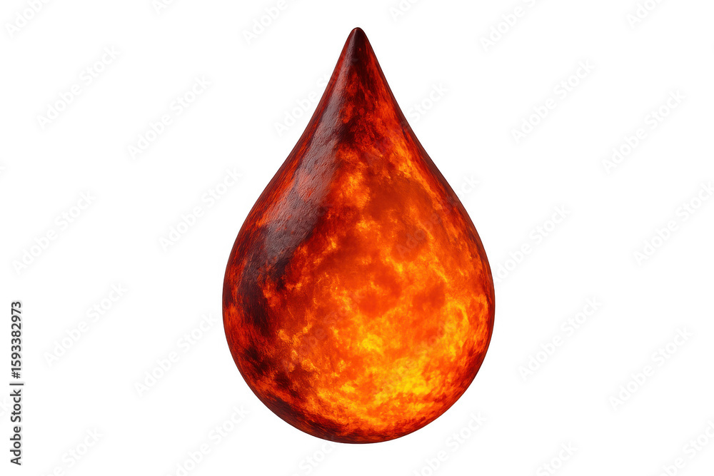 Realistic burning fire drop with transparent background, perfect for ...