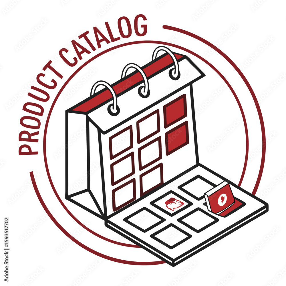 Product Catalog Calendar with Release Dates and Schedule Planning Icon ...