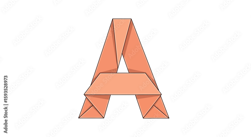 Vector origami letter a tutorial easy step by step instructions for ...