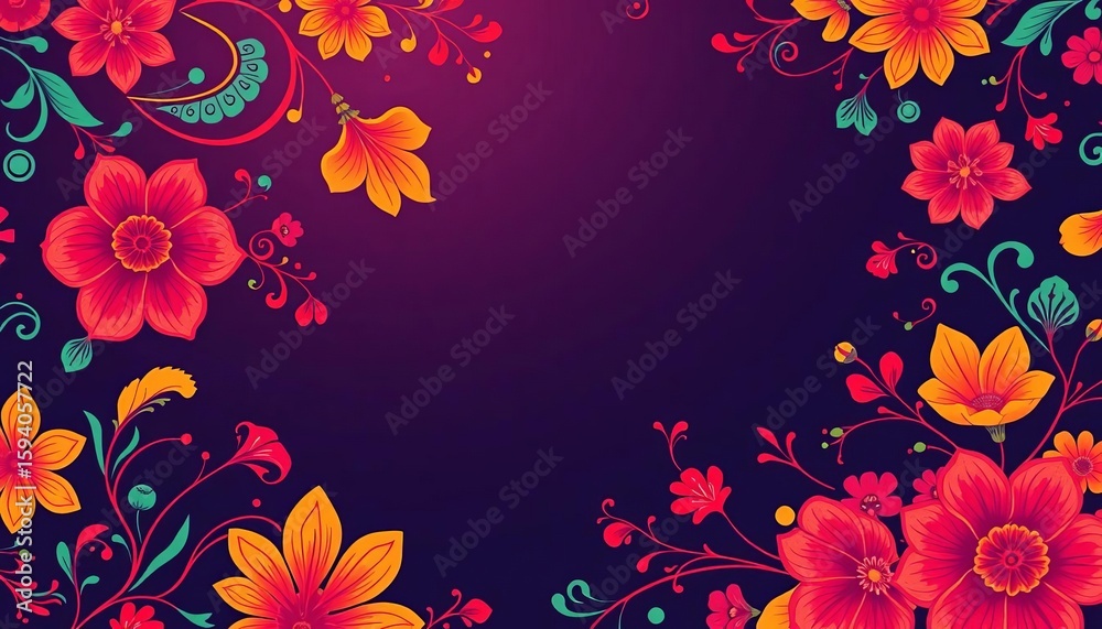 Elegant paisley and floral design, perfect for a vibrant Sangeet ...