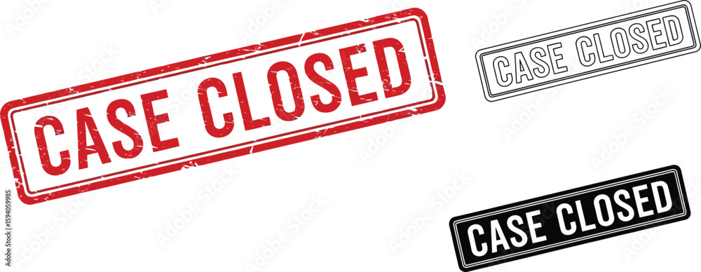 Case closed stamp vector illustration for business solution and legal ...