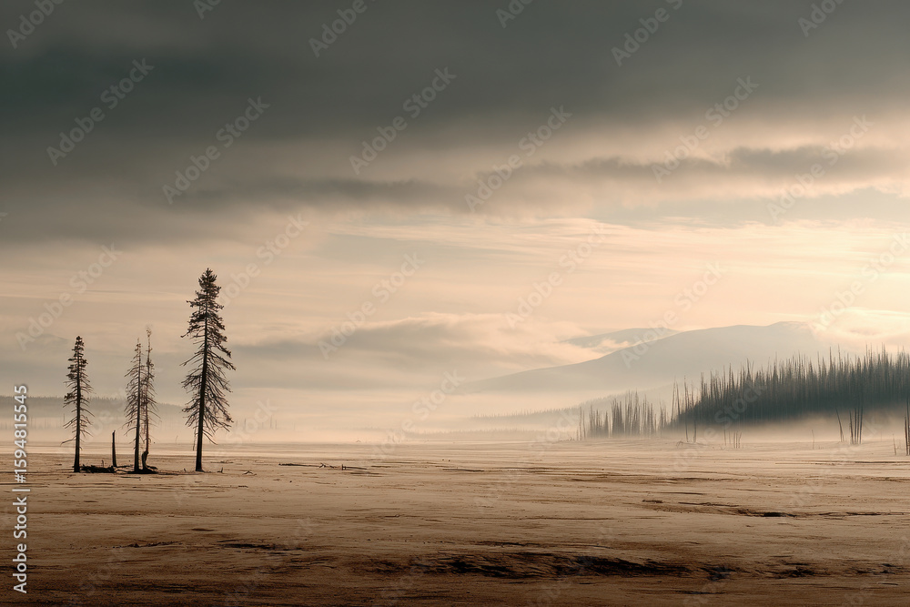 stark depiction of climate change consequences showcasing parched ...