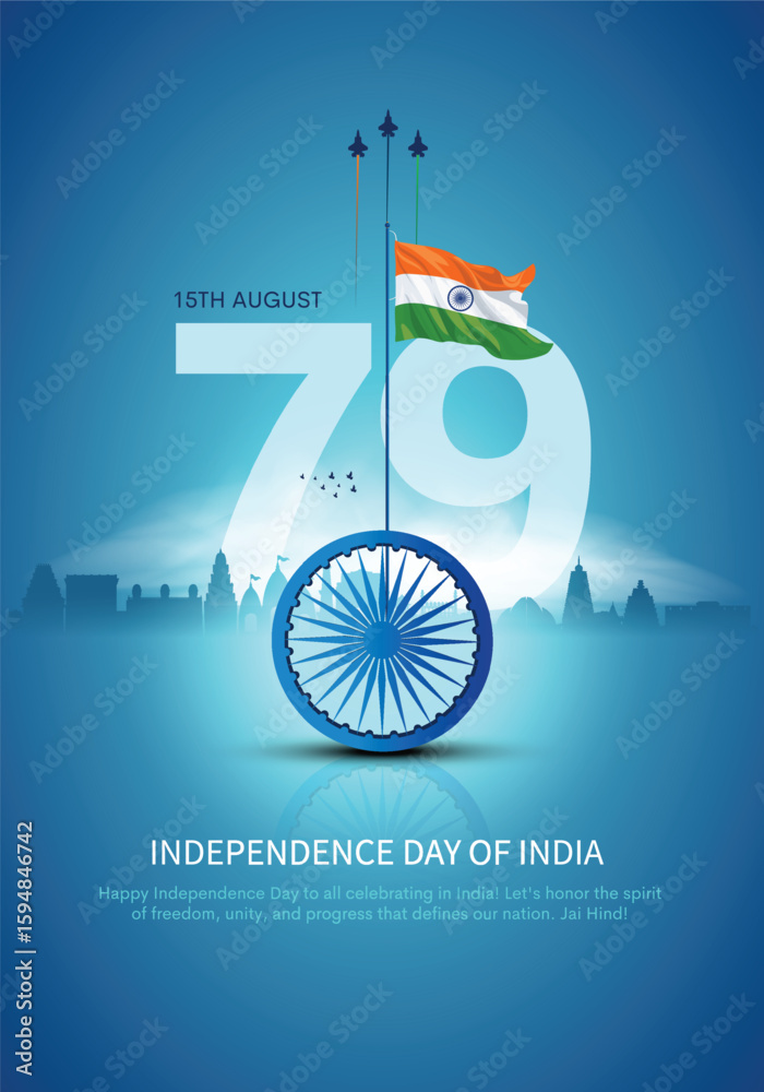 happy 79th independence day of india. creative vector illustration ...