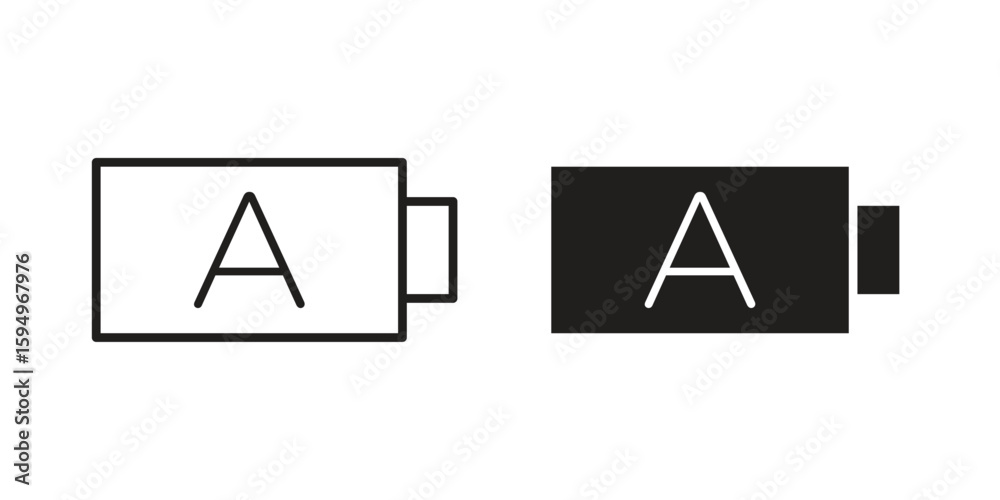 AAA battery icon symbol shape. vector symbols. Stock Vector | Adobe Stock