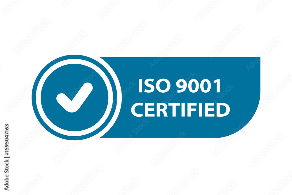 ISO 9001 Certified Emblem. ISO 9001 Certified label or stamp. Vector ...