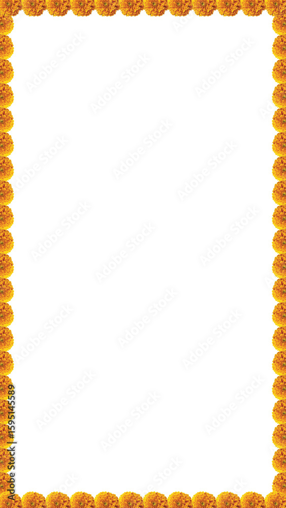marigold flowers border frame for festive design Stock Photo | Adobe Stock