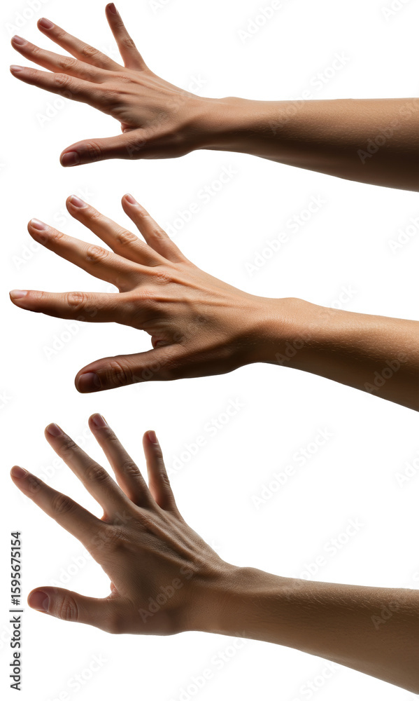 Diverse human hands reaching out on transparent background Stock Photo ...