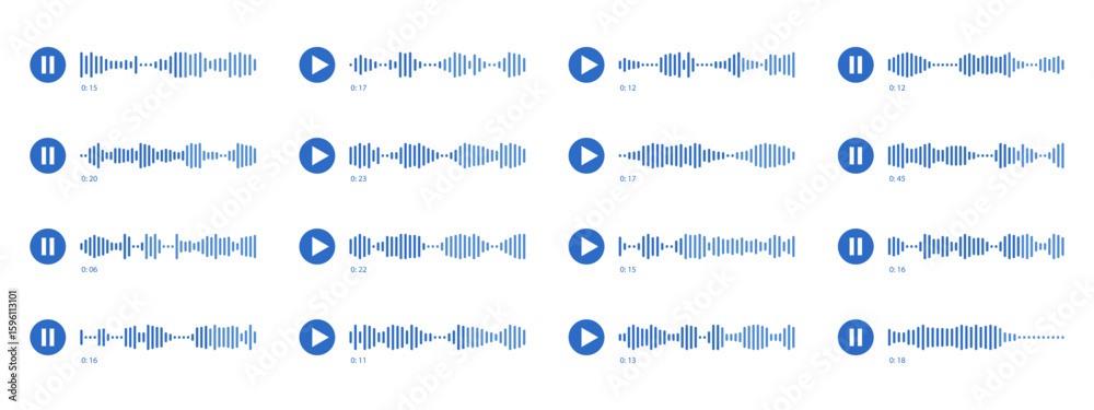 Voice memo interface elements. Vector elements for music player ...