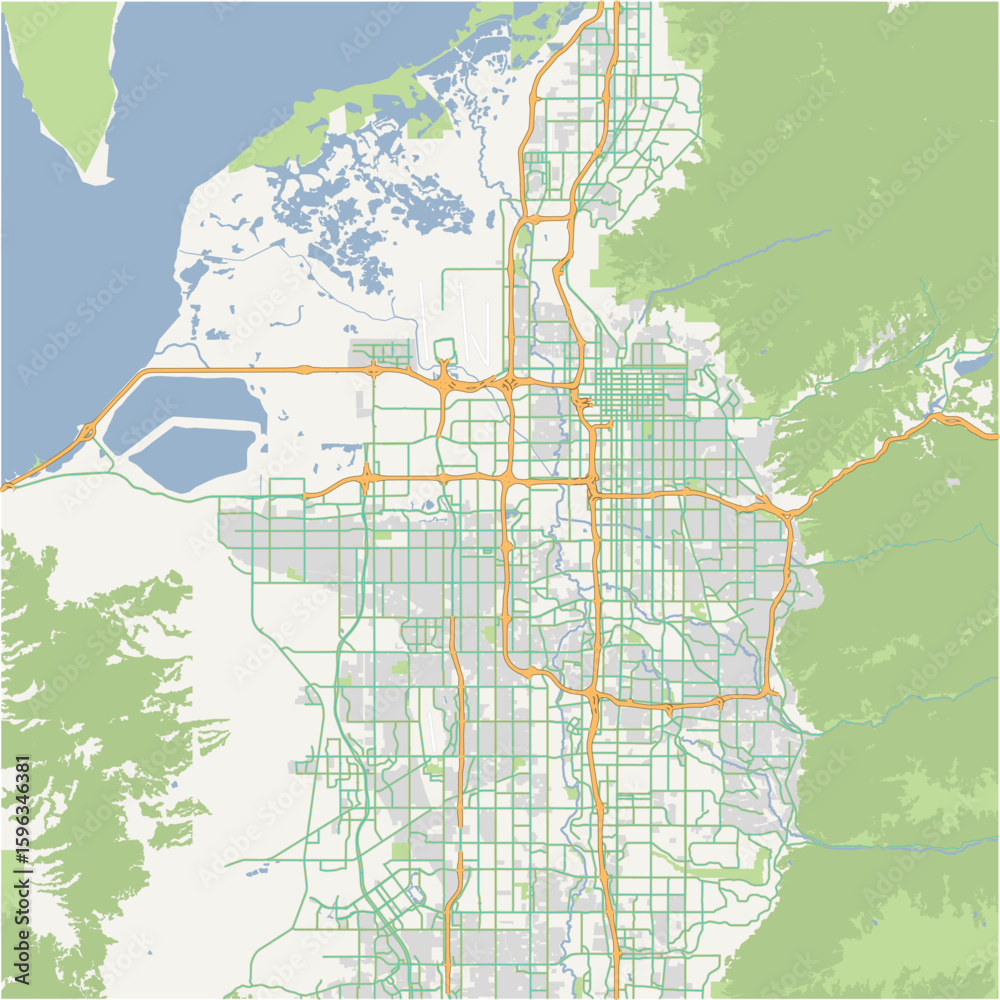Vector de Stock Map of Salt Lake City Metro in Utah in a normal road ...