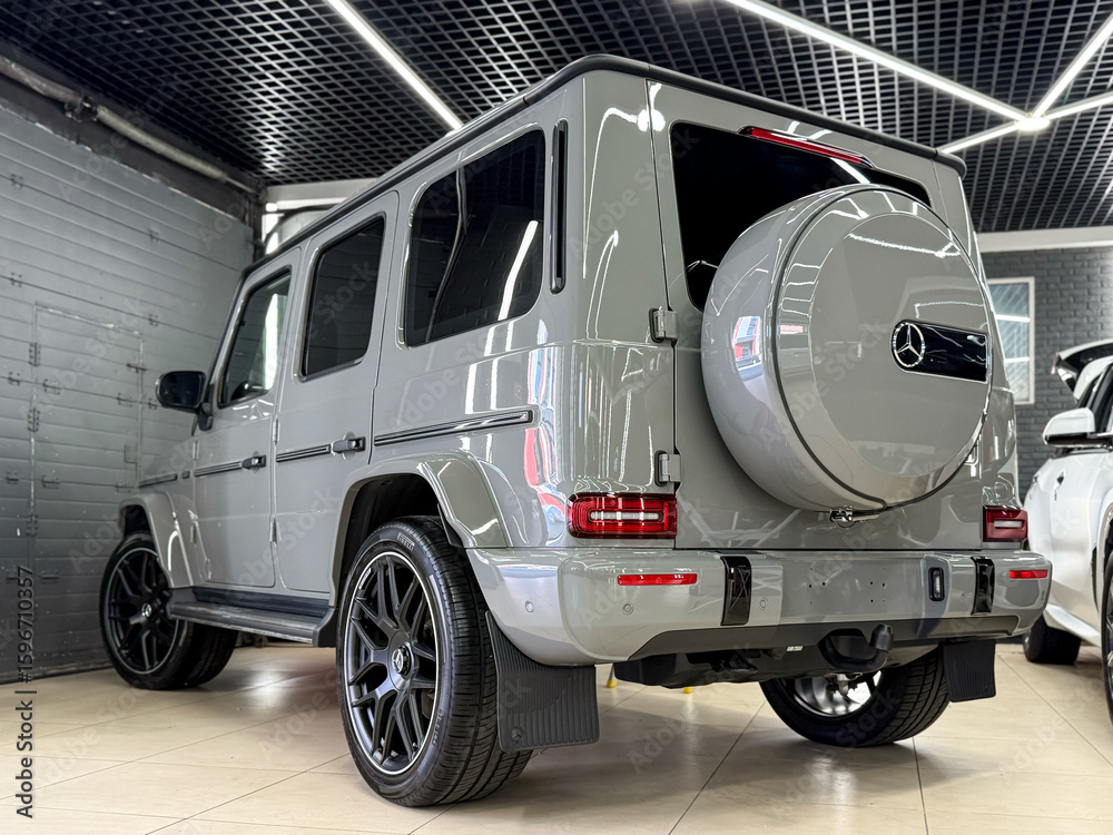 Стоковое фото «Grey Mercedes Benz G63 AMG. Mercedes Benz G SUV Brabus ...