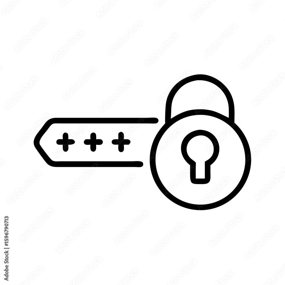 Password icon in minimalist design with key and lock symbol Stock ...