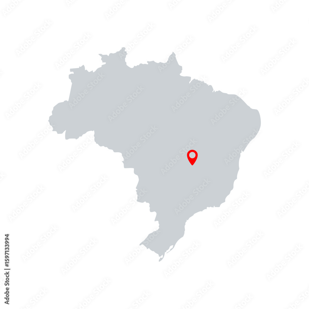 Brazil map vector illustration. Equipped with a sign of the country's ...