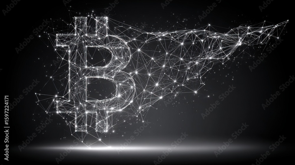 Artistic representation of a dollar sign formed with lines and dots ...