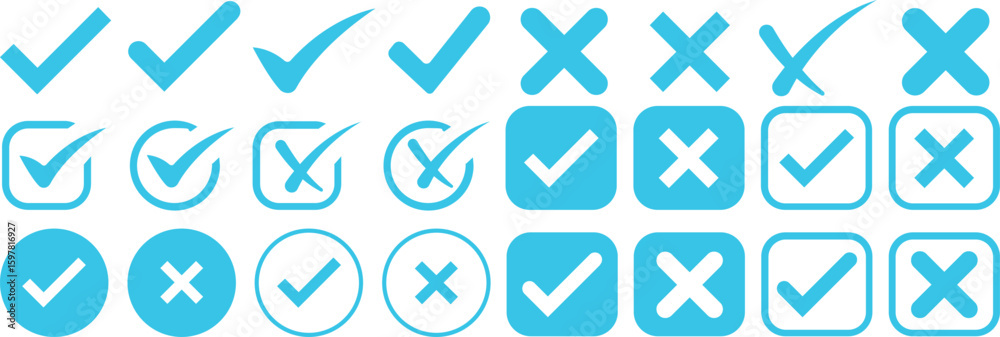 Check tick mark icon set.tick sign accept select confirm correct agree ...