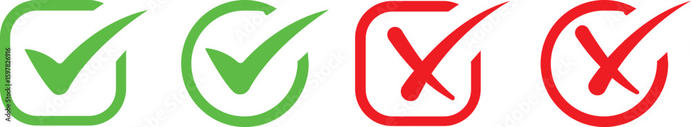 Check tick mark icon set.tick sign accept select confirm correct agree ...