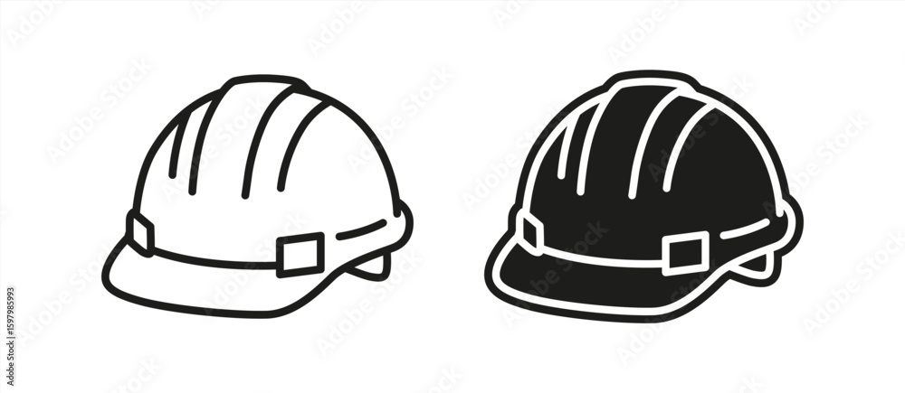 Hard hat vector icon. Safety helmet for construction worker, builder ...