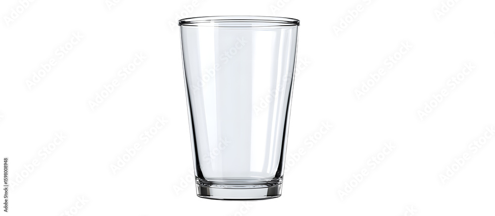 Realistic empty pint glass mockup with a clear front view positioned ...