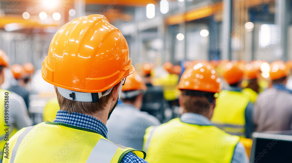 Assembly Line: Group of engineers are focusing on their work, dressed ...