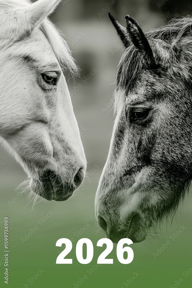 Celebration of the Lunar New Year 2026 featuring the horse as a symbol ...