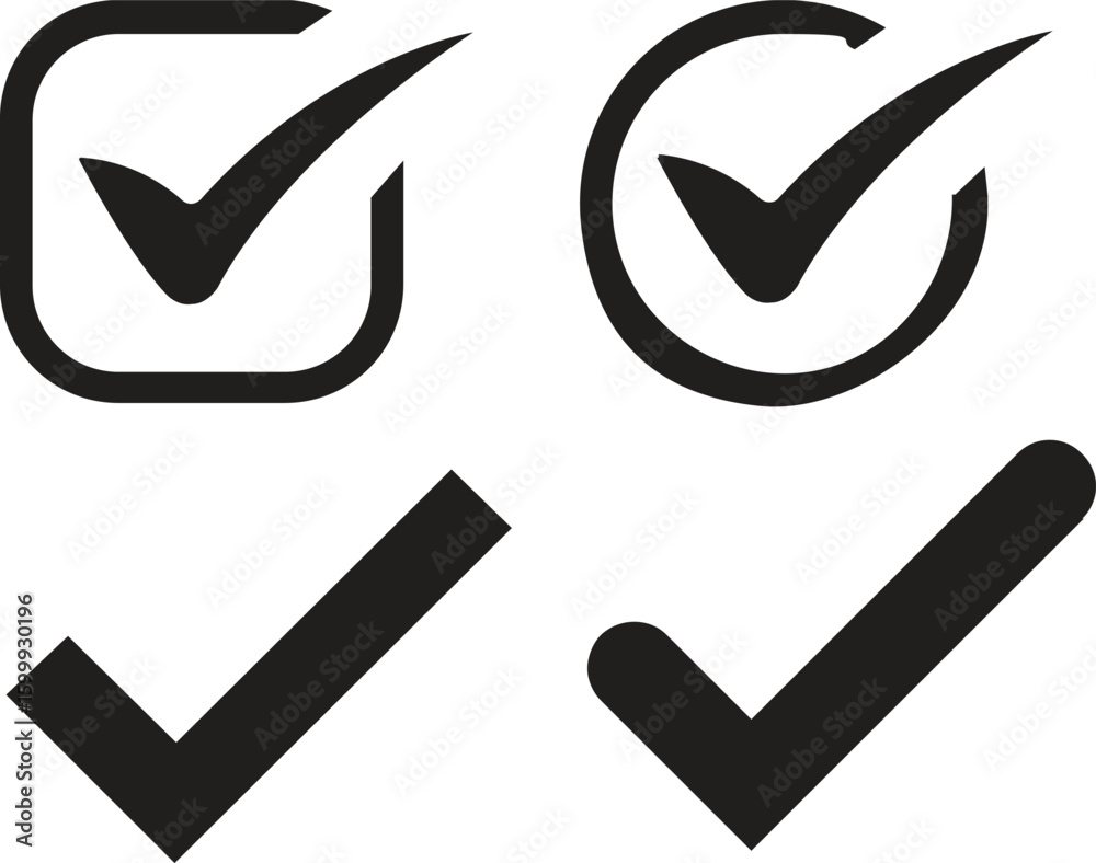 Check tick mark icon set.tick sign accept select confirm correct agree ...