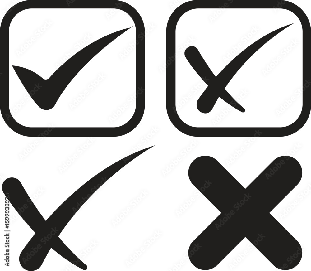 Check tick mark icon set.tick sign accept select confirm correct agree ...