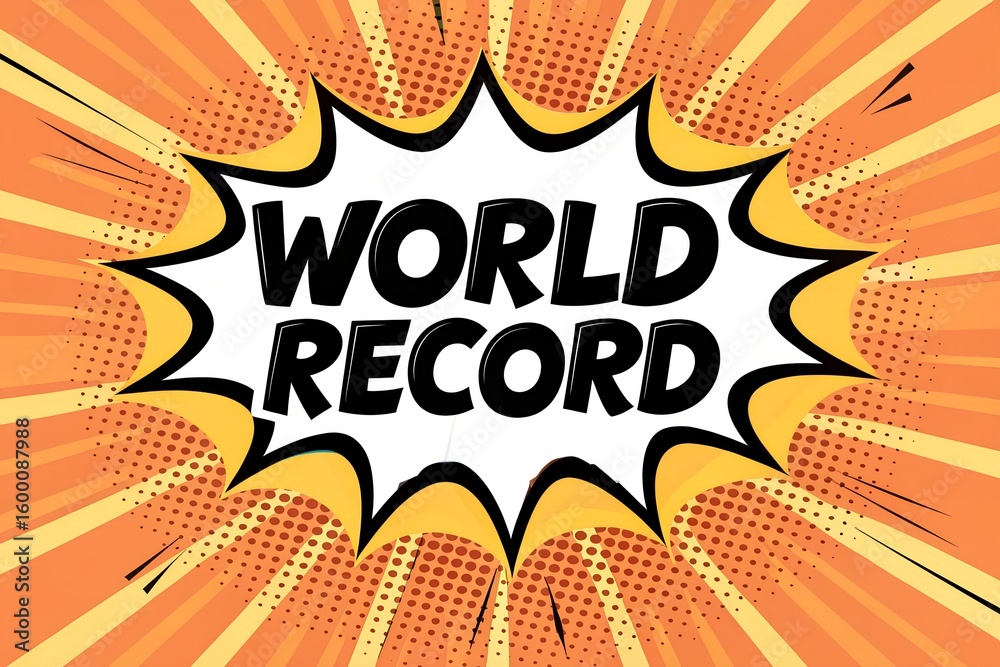 World record text in a comic book style design Stock Illustration ...