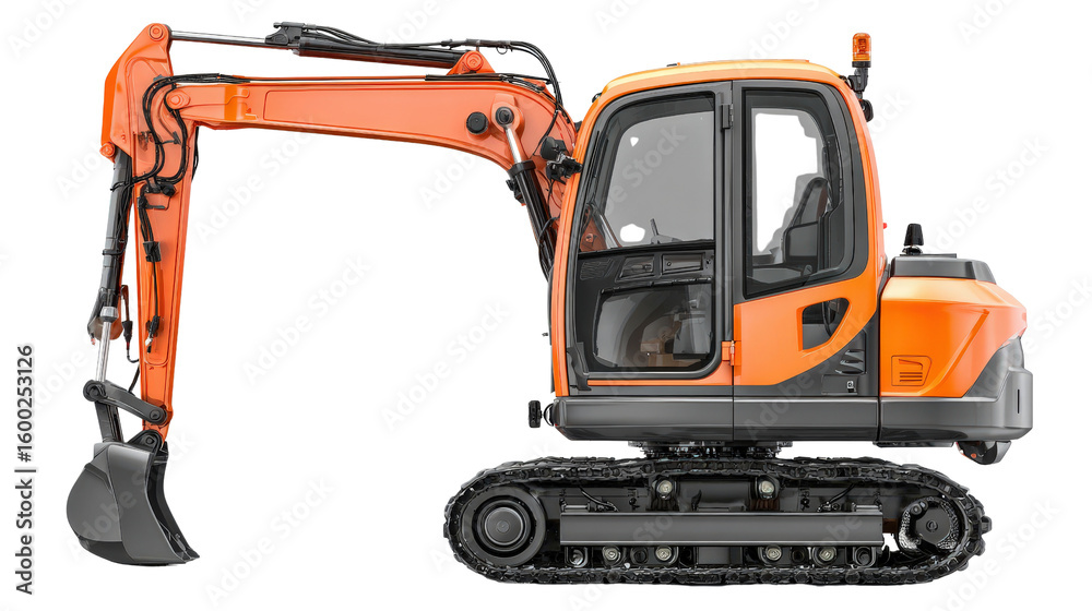 Compact electric excavator with zero emissions design background ...