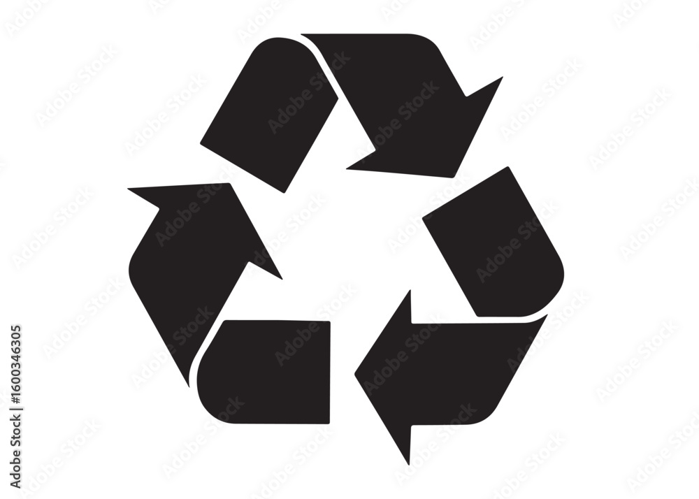 recycle logo silhouette vector, recycle logo icon vector design, waste ...