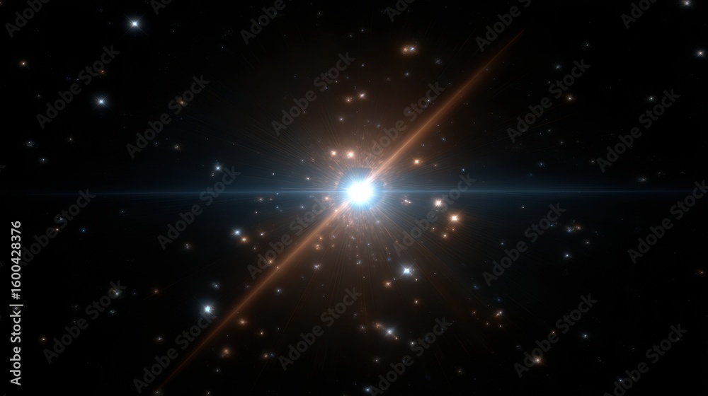 Pulsating cepheid variable star in deep space with glowing luminosity ...