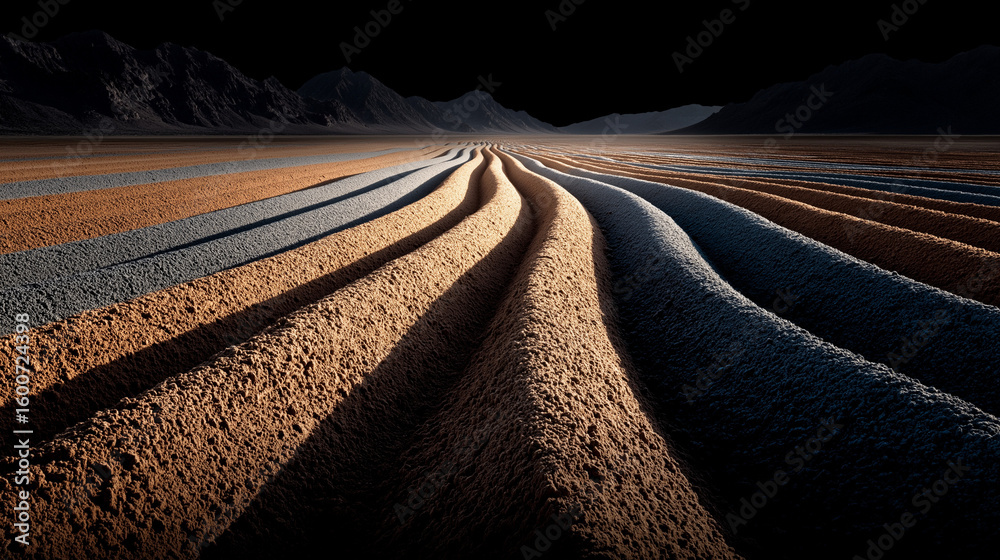 Arid Lines: An abstract landscape featuring a series of parallel ...