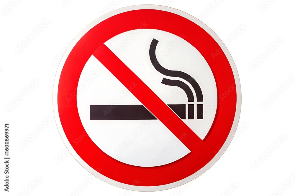 No Smoking Sign: Red Circle Prohibition Symbol for Public Health and ...